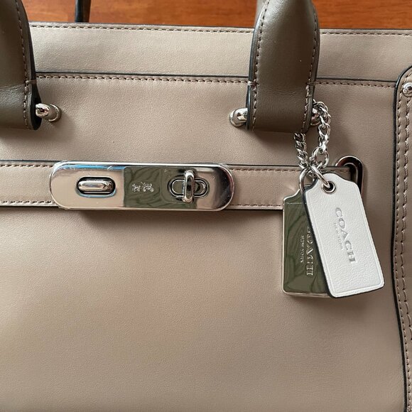 Coach | Bags | Nwt Coach Swagger 27 Tote Bag In Stone Multi Colorblock ...